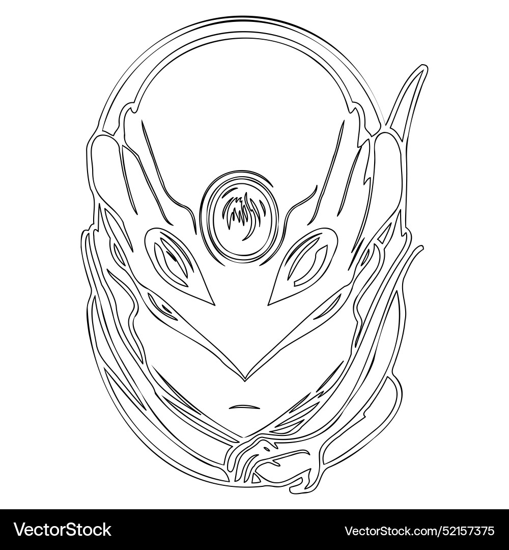 Alien outline sketch Royalty Free Vector Image