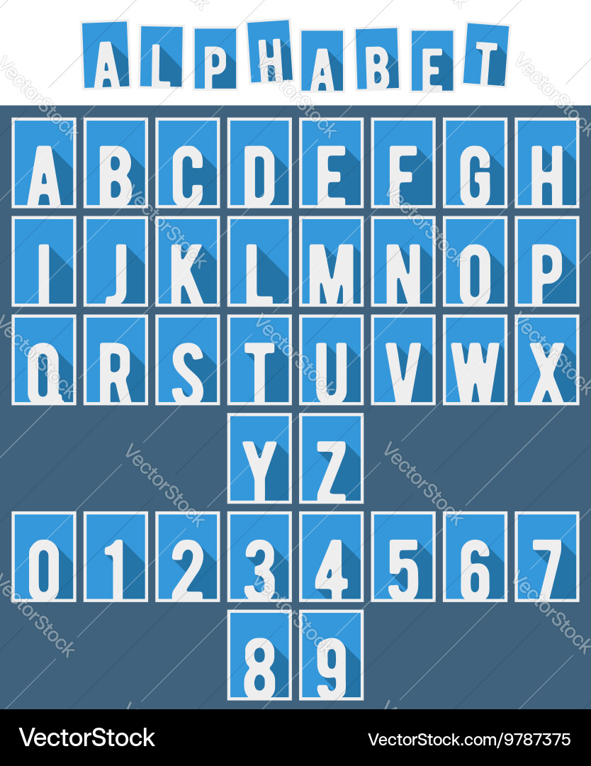 Alphabet flat font template Royalty Free Vector Image