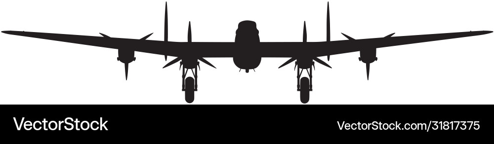 Avro lancaster i front elevation Royalty Free Vector Image