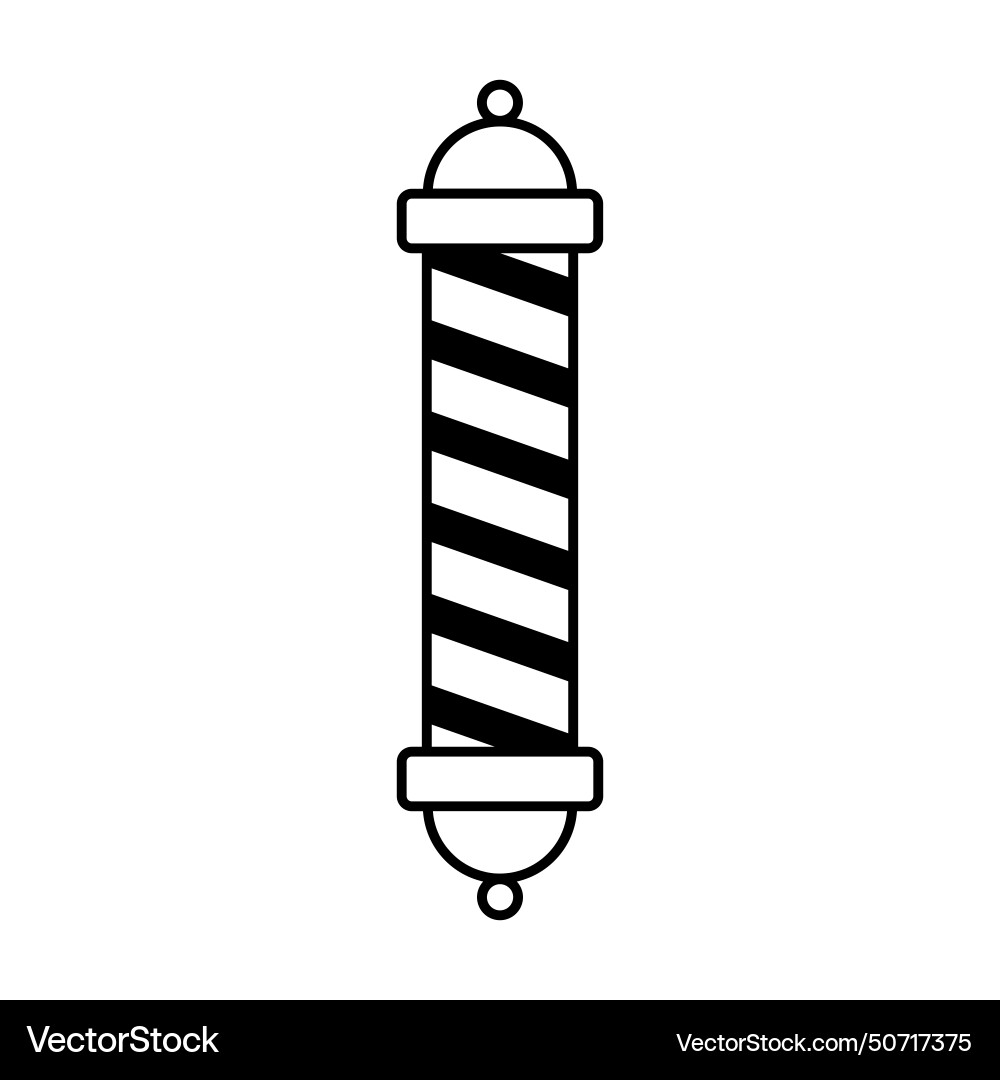 Black barber pole icon on white background Vector Image