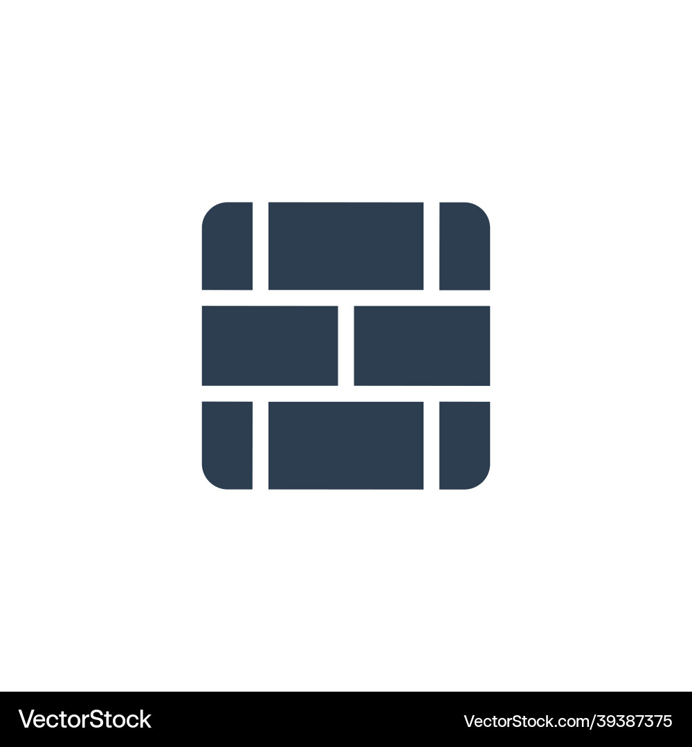 Brick wall solid flat icon Royalty Free Vector Image