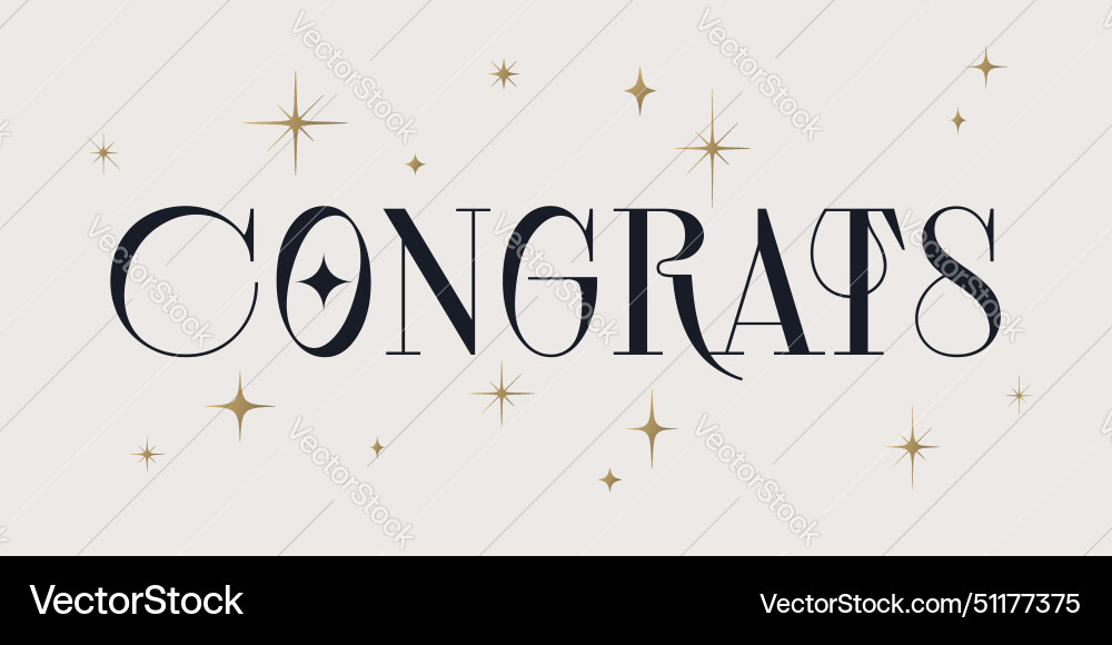 Congrats congratulation lettering banner Vector Image