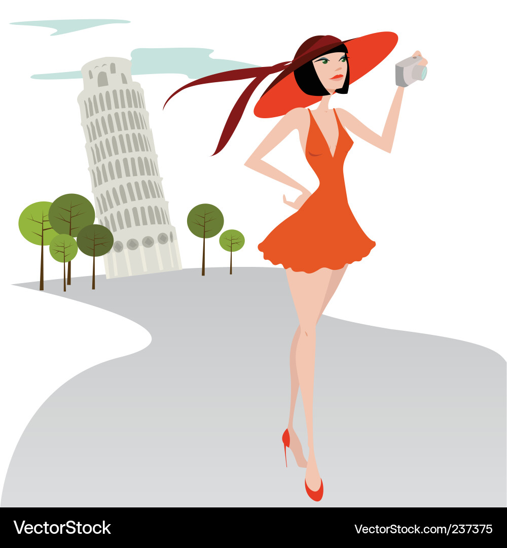 Elegant Woman Walking Royalty Free Vector Image