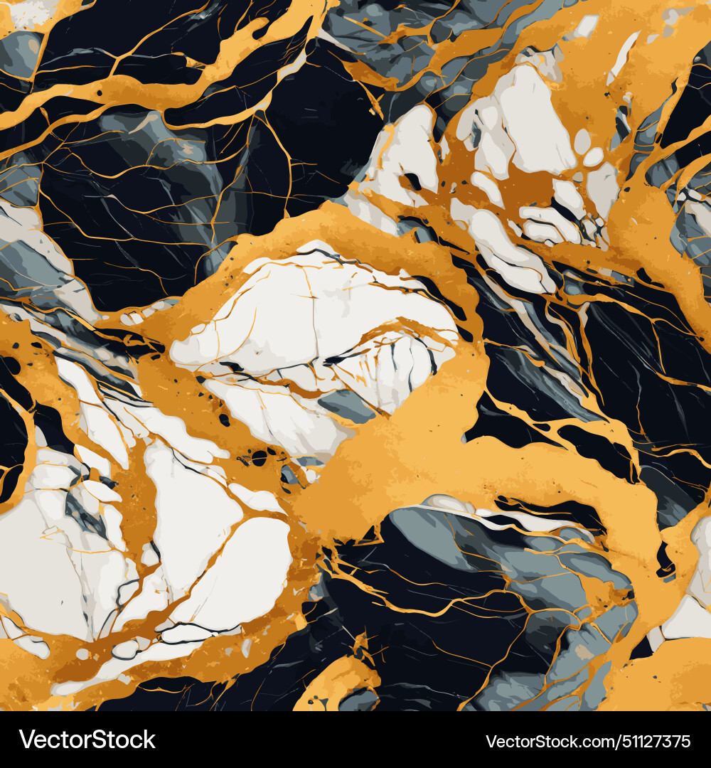 Gold marble texture seamless pattern Royalty Free Vector