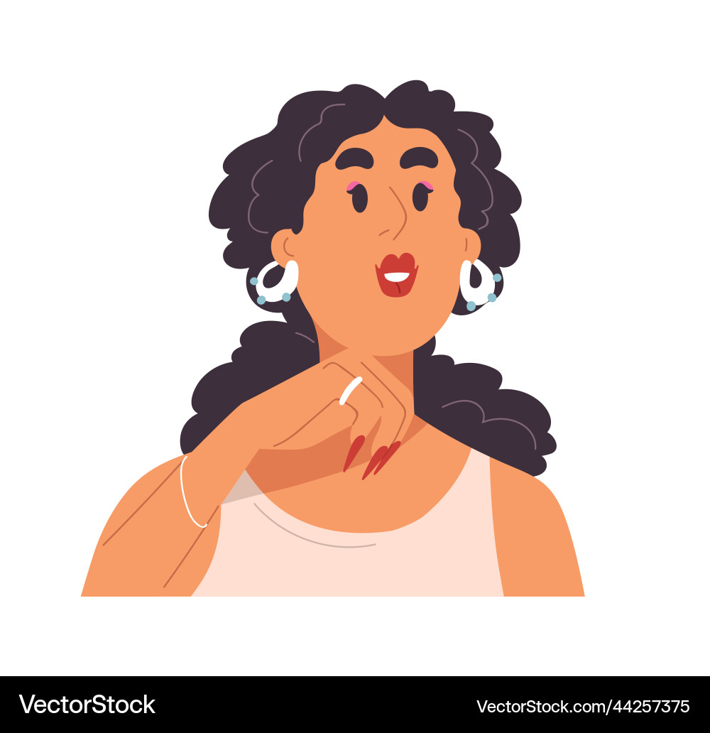 Happy Woman Face Avatar Expressive Sexy Girl Vector Image