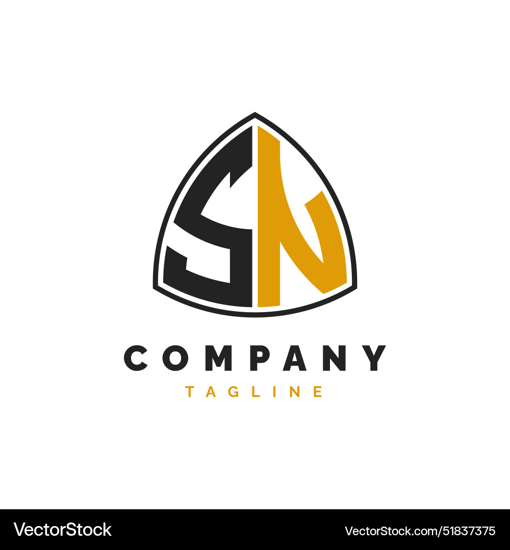 Initial letter sn logo design alphabet Royalty Free Vector