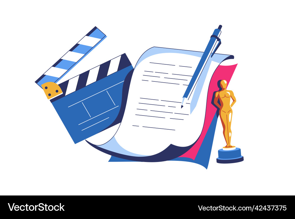 Movie script filmmaking and cinematography Vector Image