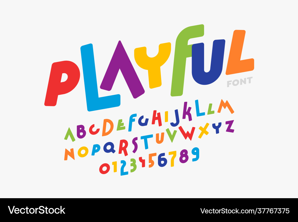 Playful childish style font Royalty Free Vector Image