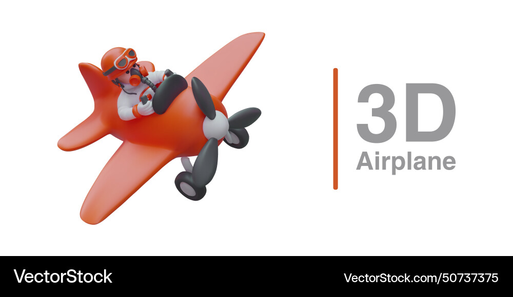 Poster with realistic cartoon character flying Vector Image