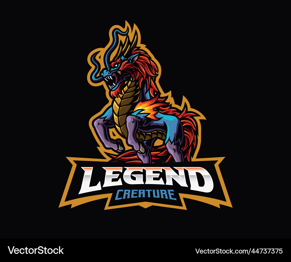 Qilin mascot logo design Royalty Free Vector Image