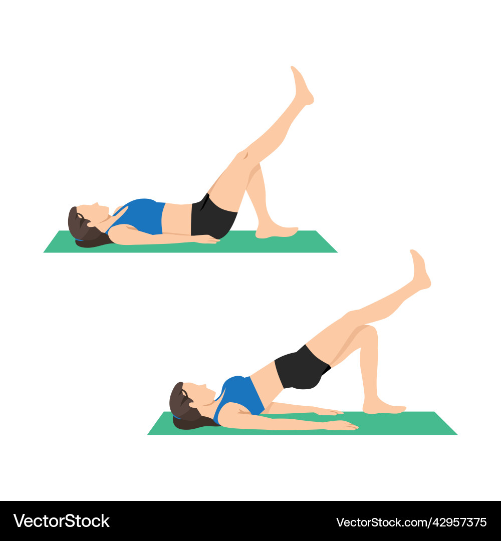 Single Leg Glute Bridge Exercise Royalty Free Vector Image