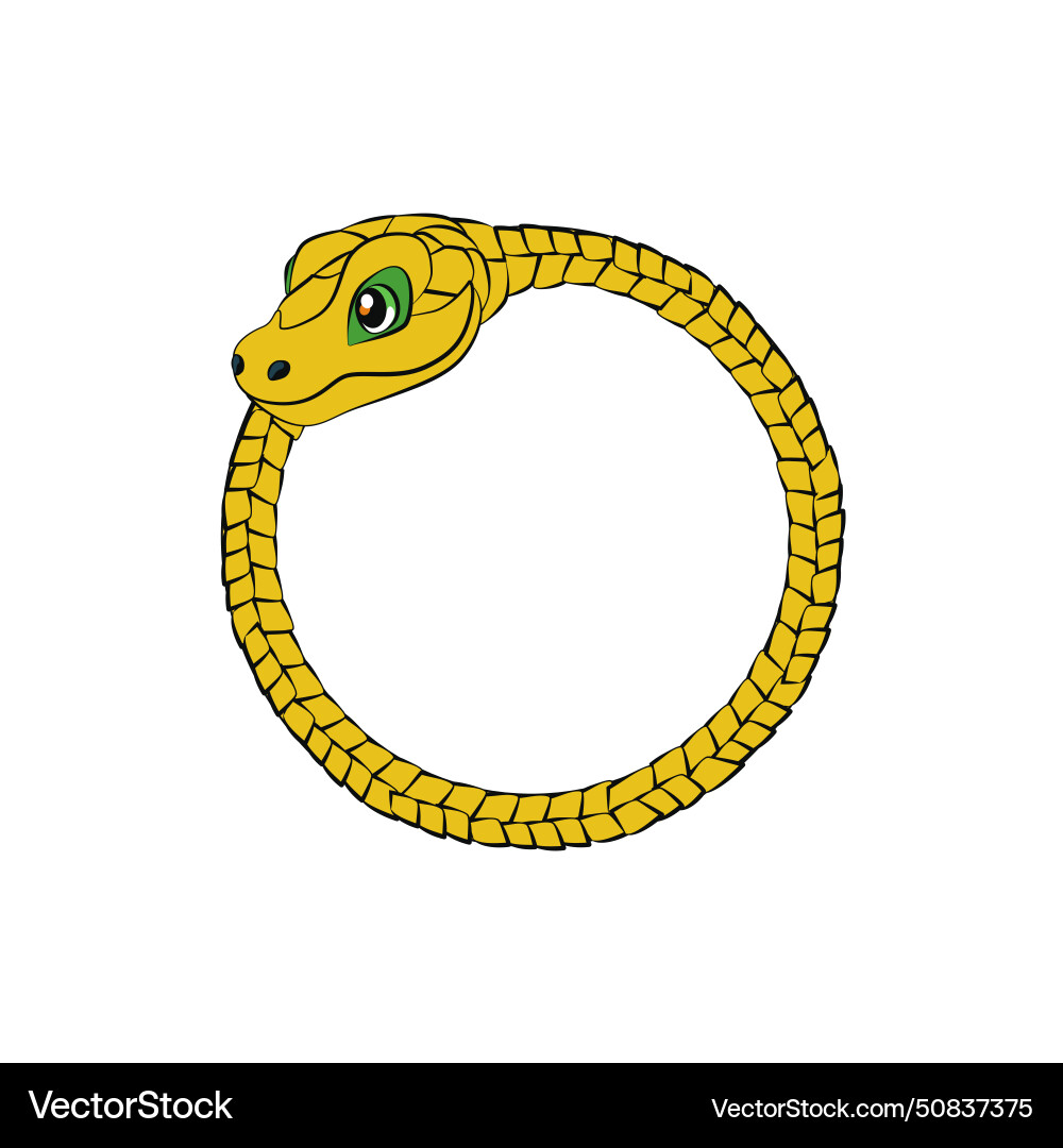 Snake frame cartoon curled in a ring Royalty Free Vector