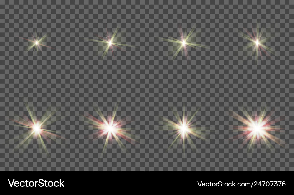 A set of light effects for design each element Vector Image
