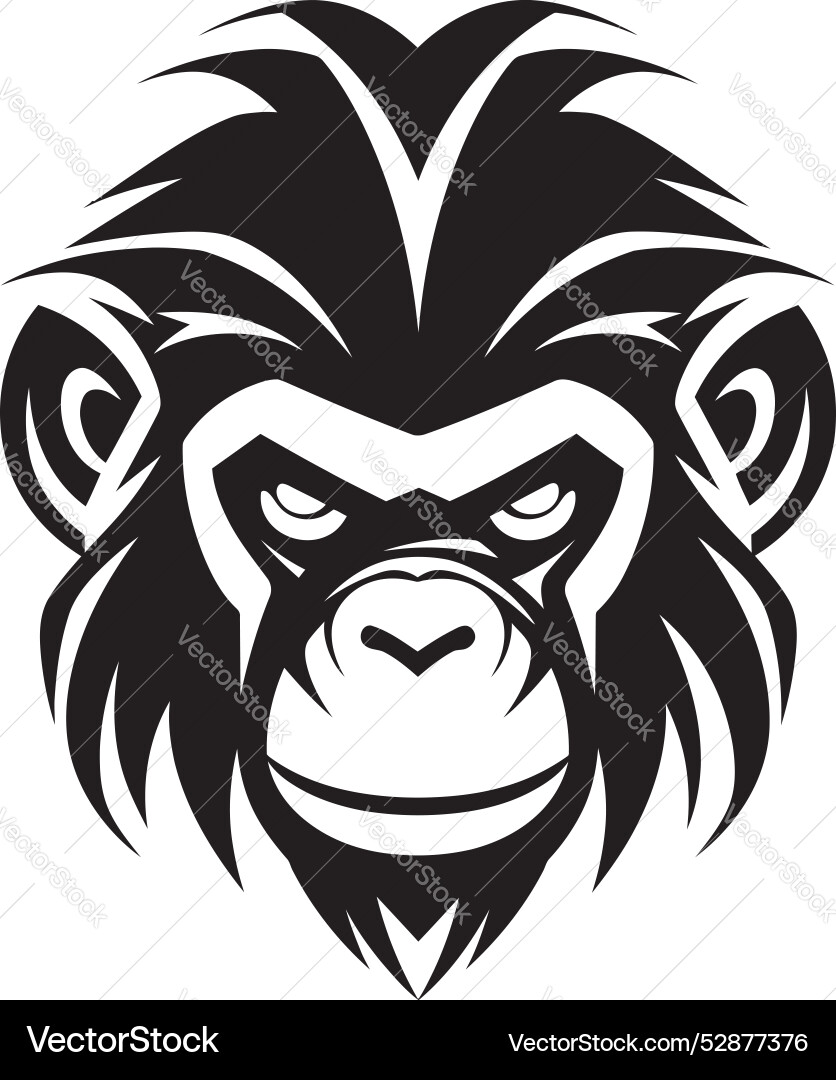 Art of simplicity black ape logo elegance Vector Image