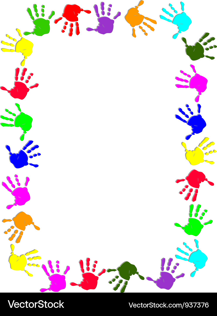 Colorful hand frame Royalty Free Vector Image - VectorStock