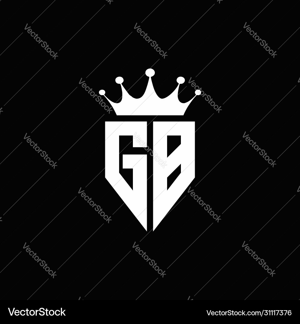 Gb logo monogram emblem style with crown shape Vector Image