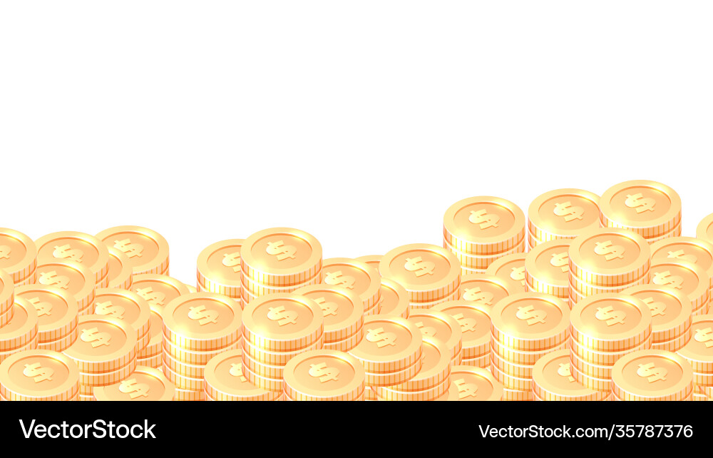 Gold Coins Stack Frame Border Royalty Free Vector Image