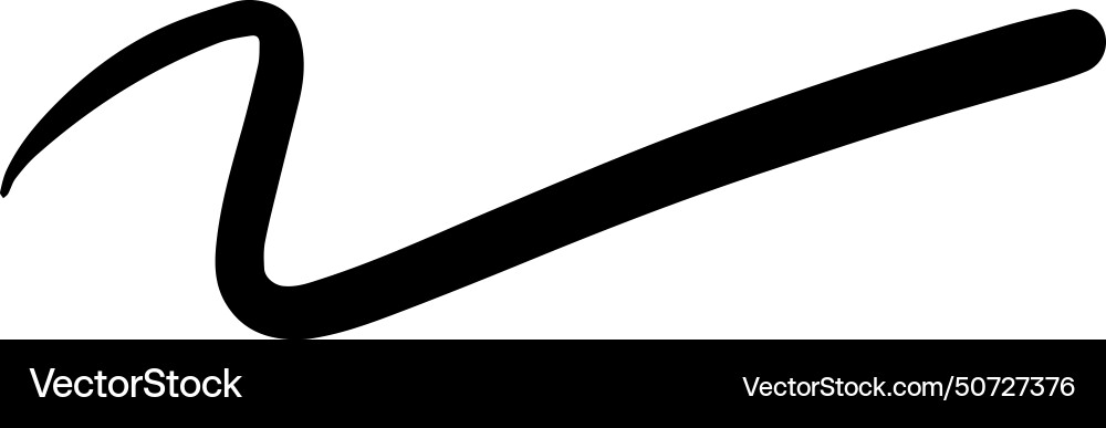 Hand drawn curly swish icon paint brush design Vector Image