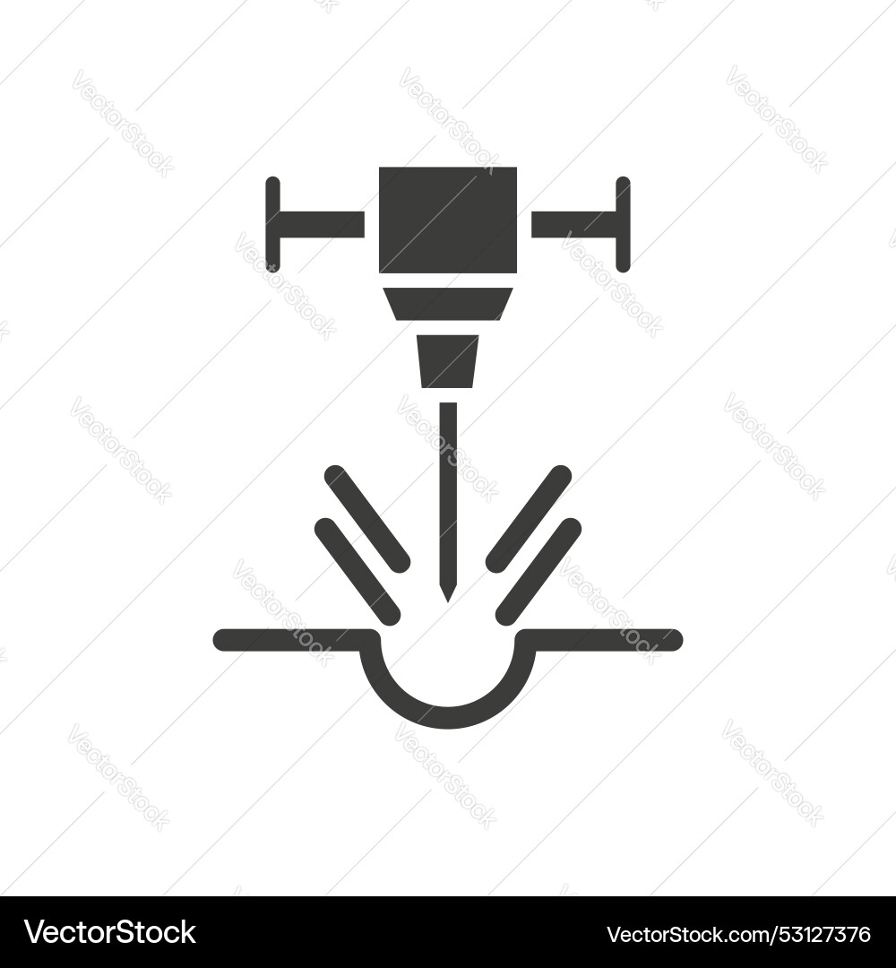Hydraulic breaker line icon isolated on white Vector Image