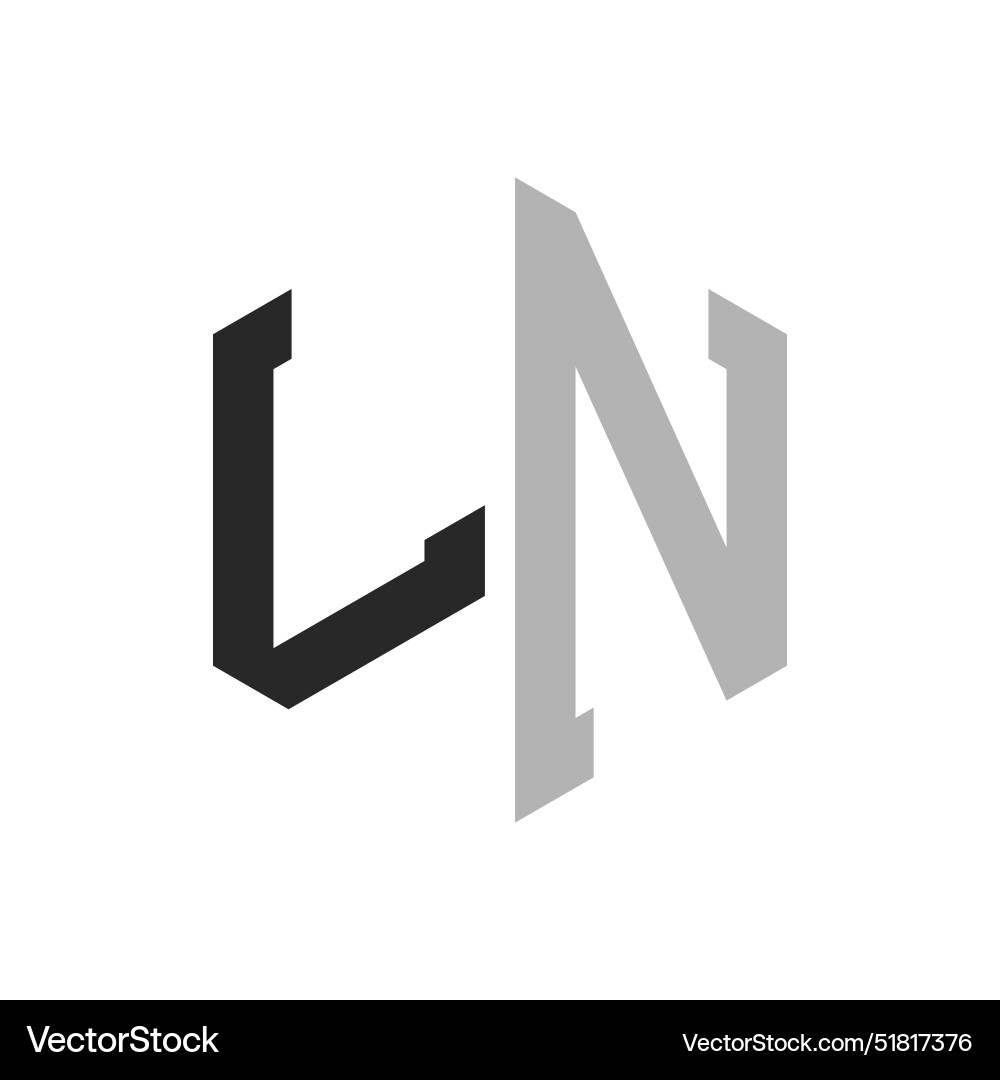 Modern unique hexagon letter ln logo design Vector Image