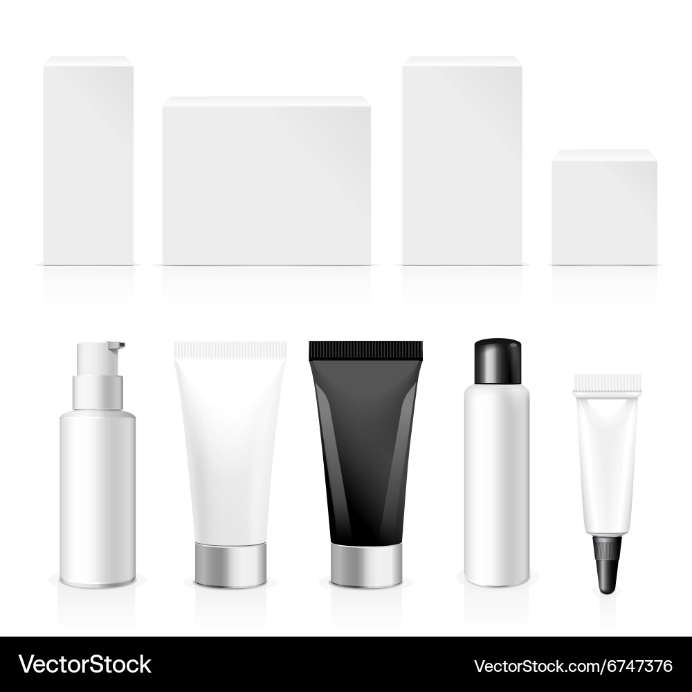 Realistic tubes and package Royalty Free Vector Image