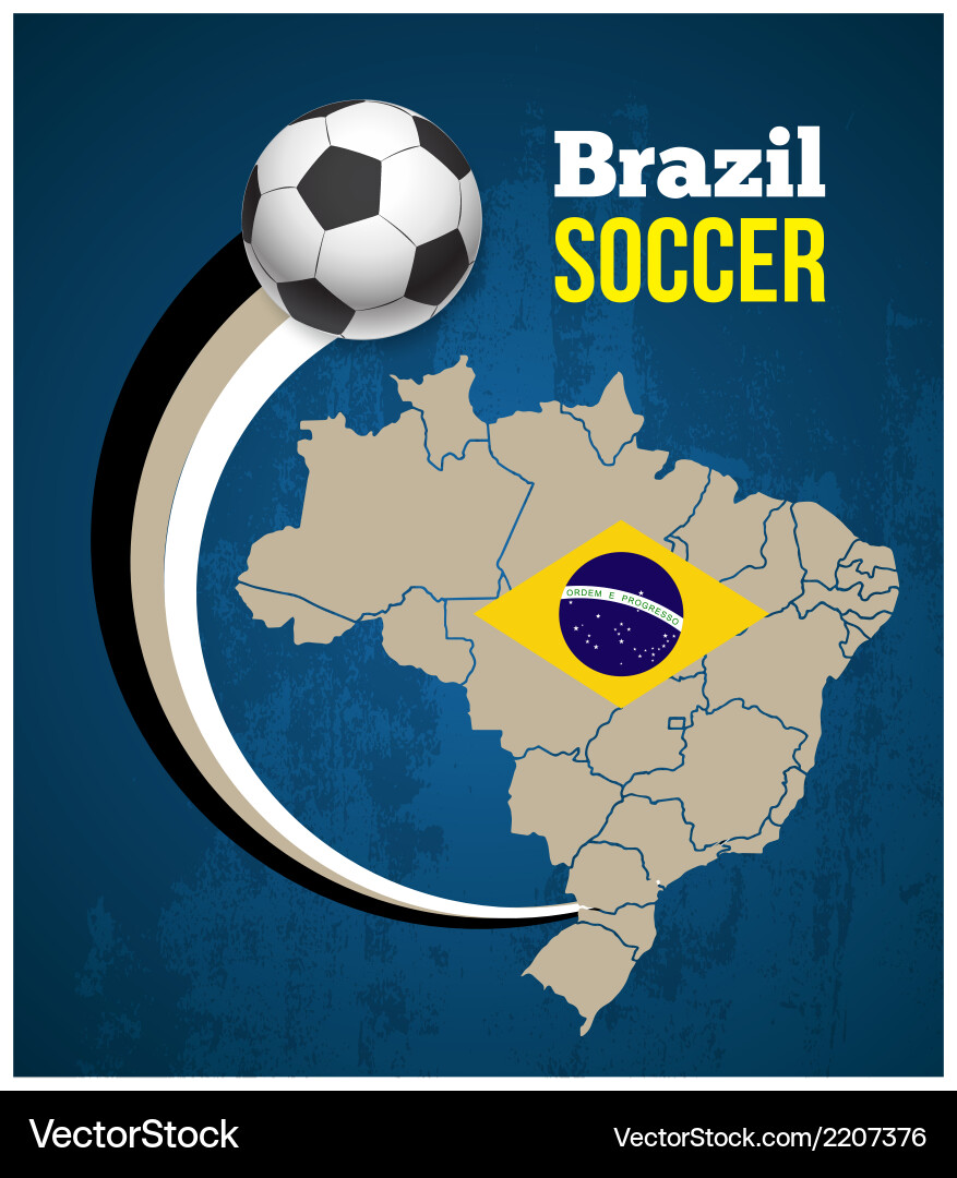 Soccer poster brazil Royalty Free Vector Image