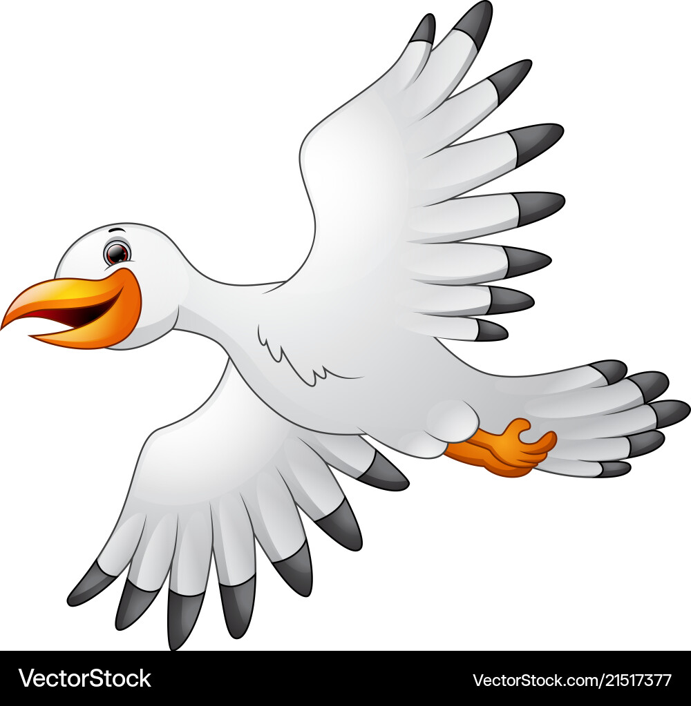 Cartoon seagulls flying Royalty Free Vector Image