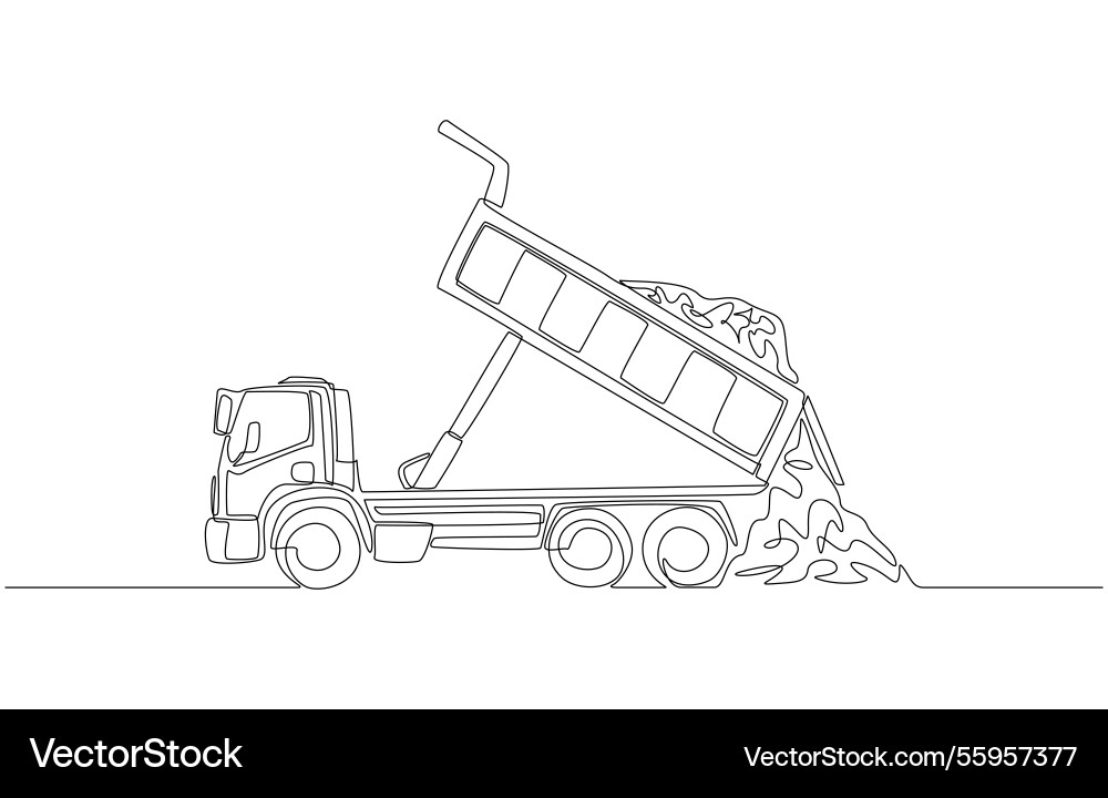 Dump truck dumping soil Royalty Free Vector Image