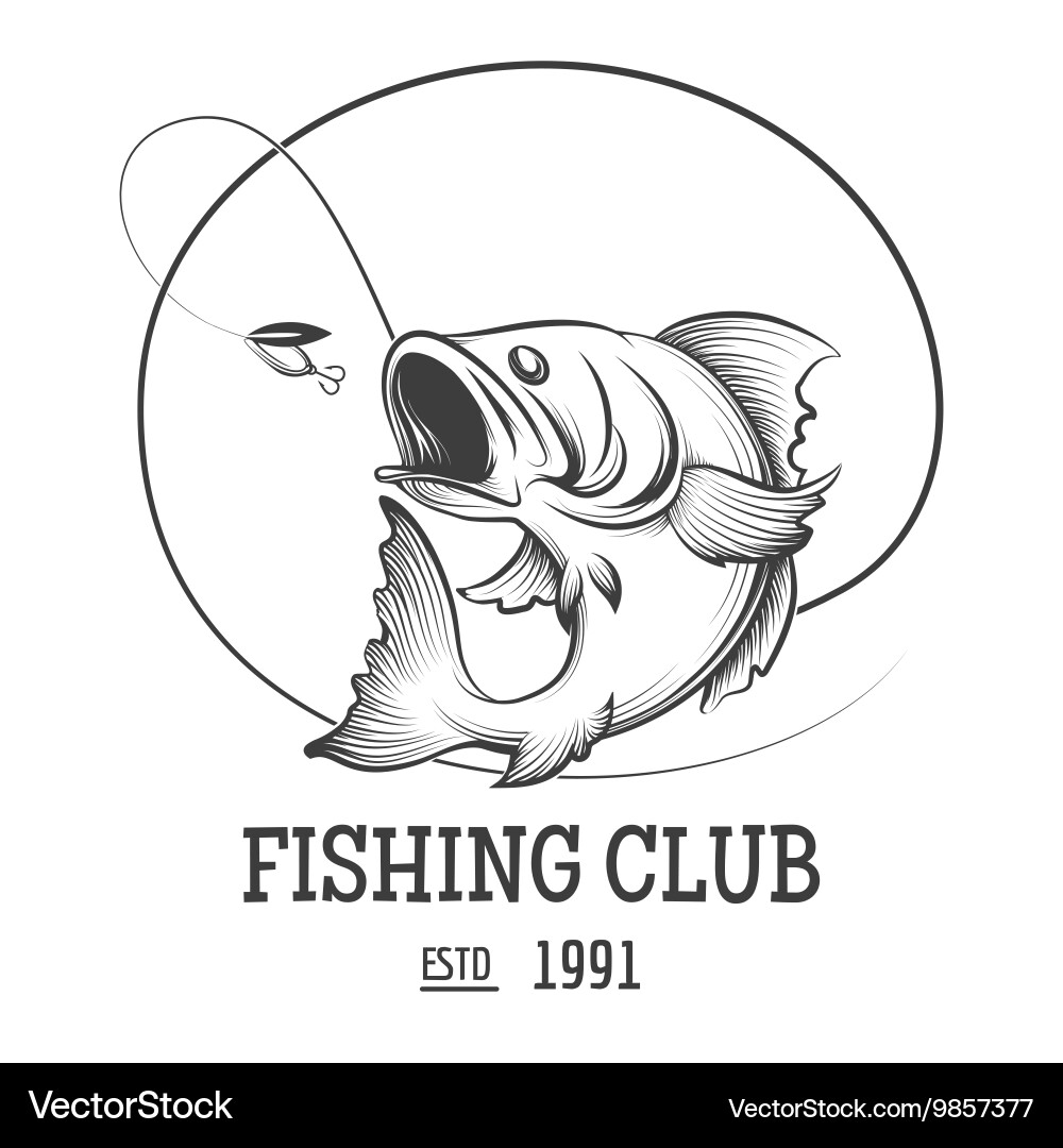 Fly Fishing Club Logo Royalty Free Vector Image