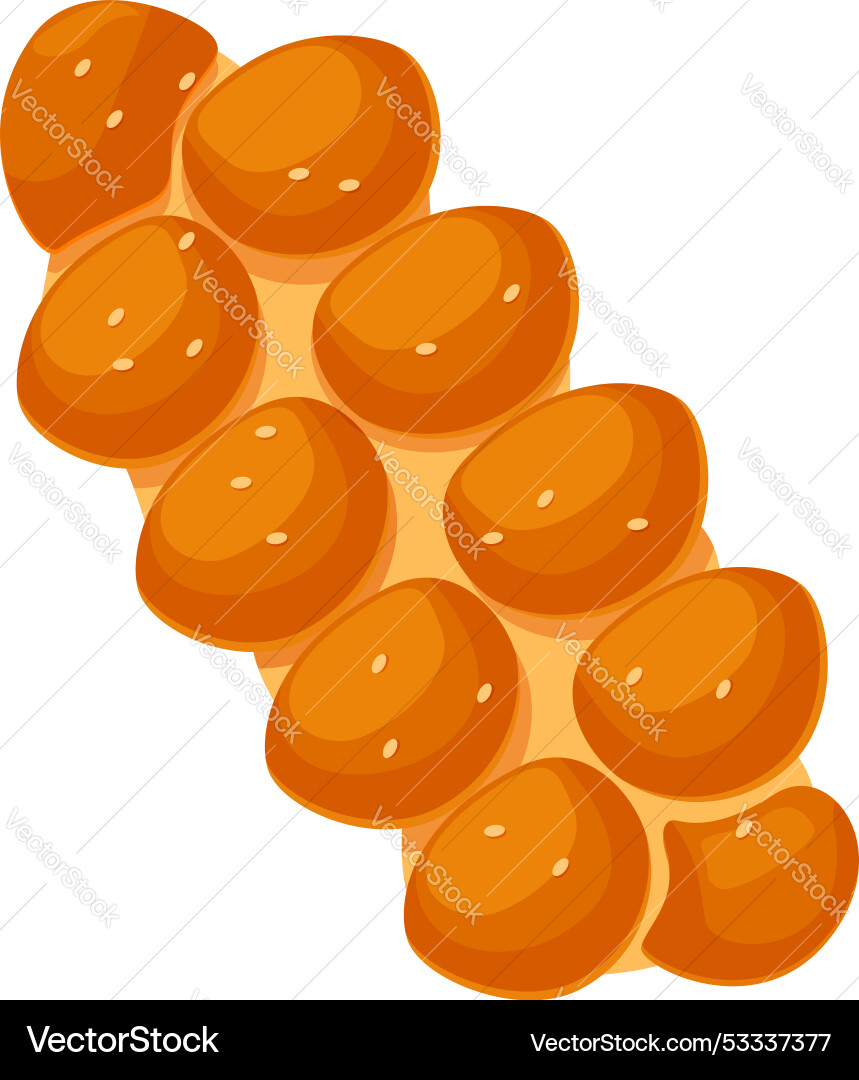 Freshly baked challah bread loaf sprinkled Vector Image