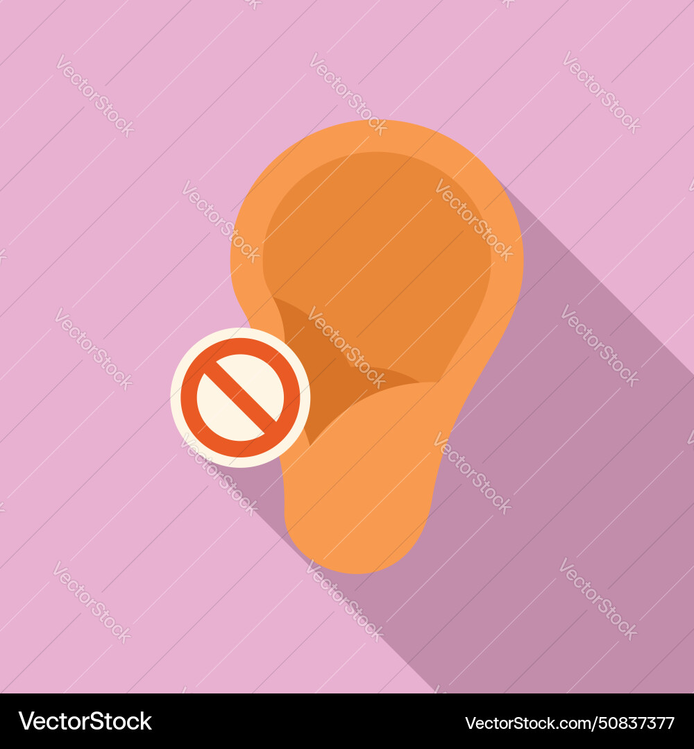 Hearing aid device icon flat mute social Vector Image