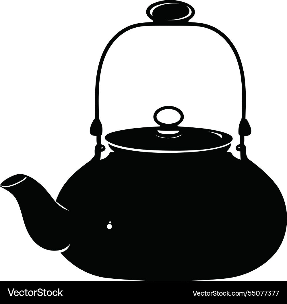 Japanese chinese tea pot silhouette Royalty Free Vector