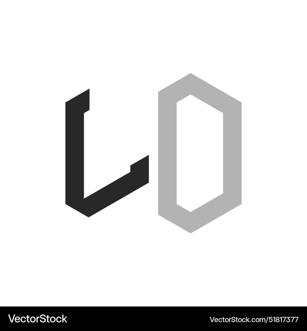 Modern unique hexagon letter lo logo design Vector Image
