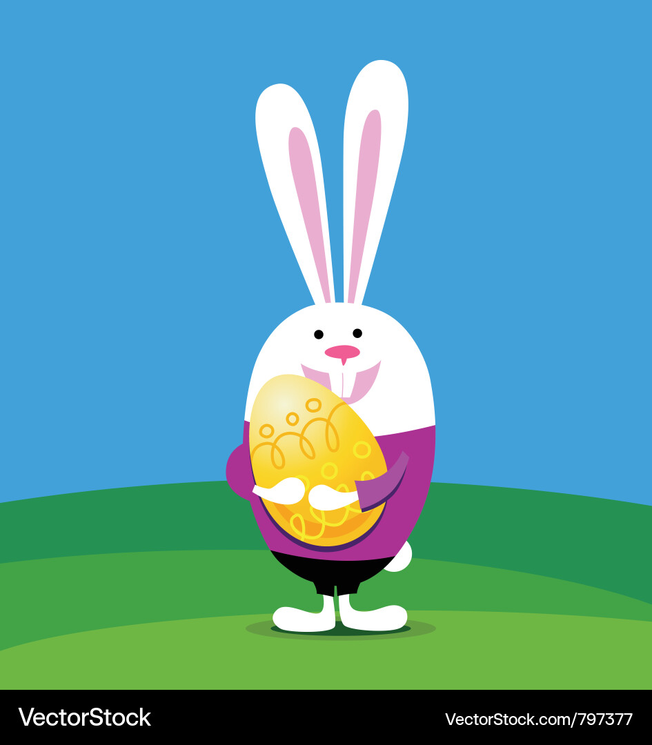 Rabbit with easter egg Royalty Free Vector Image