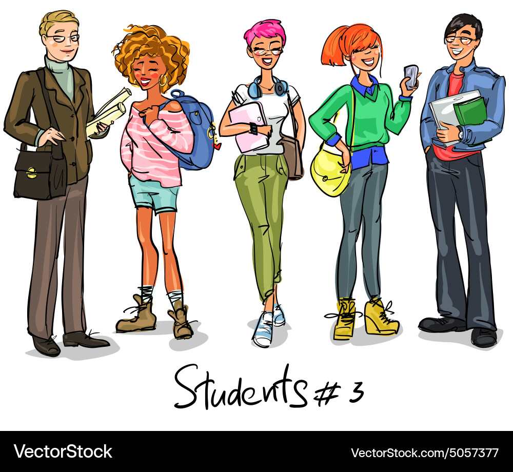 Students - part 3 Royalty Free Vector Image - VectorStock