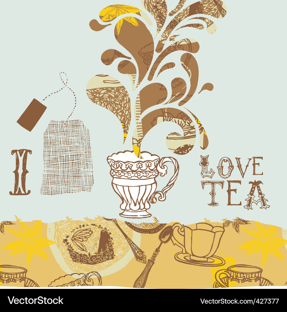 Tee Liebhaber Hintergrund Lizenzfreies Vektorbild