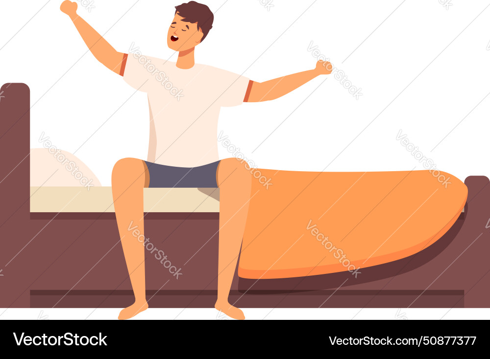 Wake up morning icon cartoon daily routine Vector Image