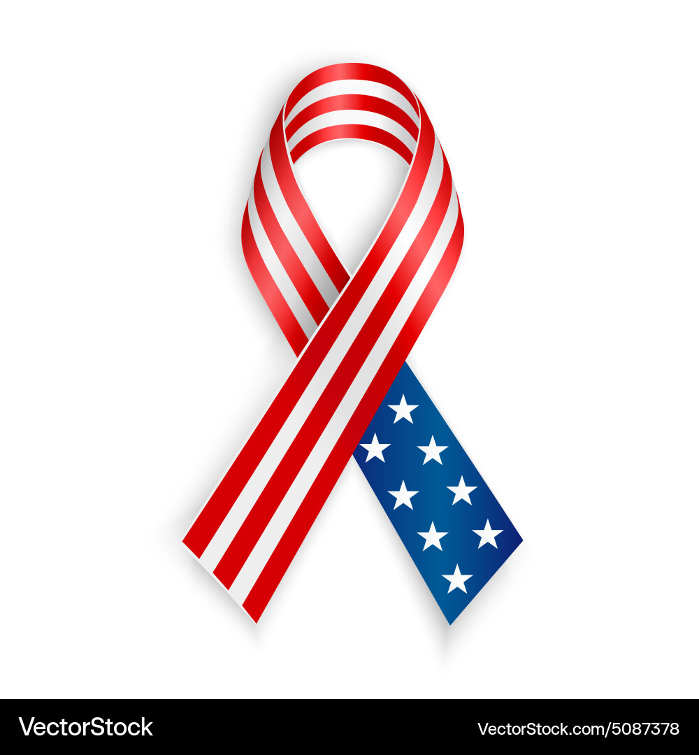 American flag ribbon Royalty Free Vector Image