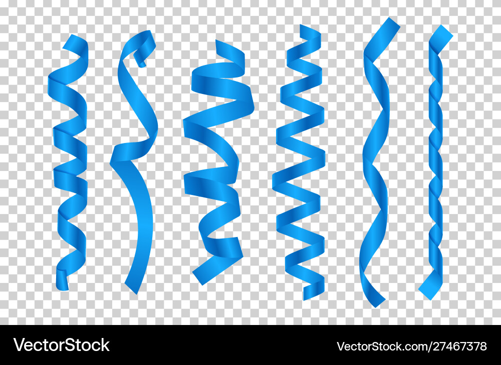 Blue silk ribbons satin collection Royalty Free Vector Image