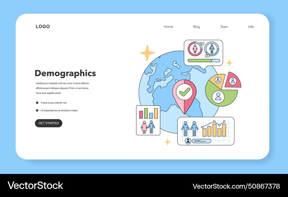 Demographics analysis concept flat Royalty Free Vector Image