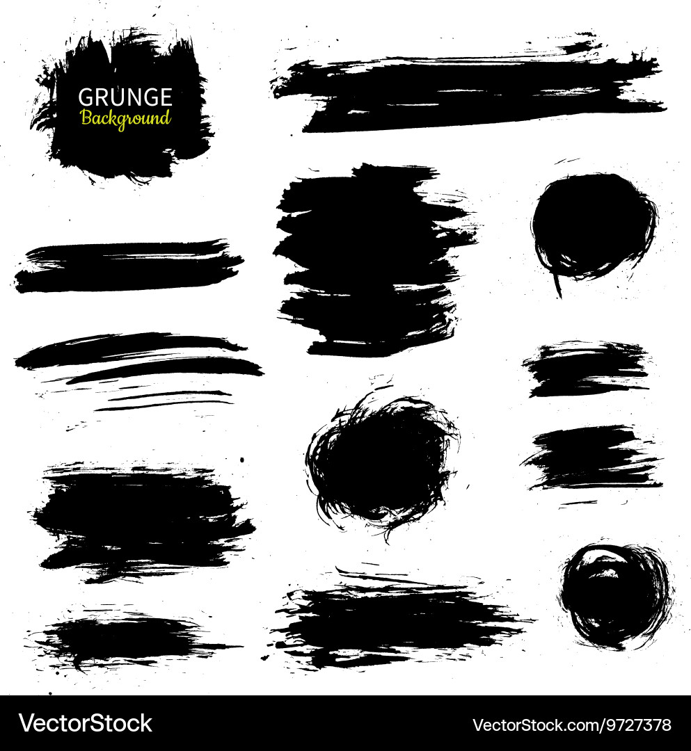 Grunge ink background set abstract Royalty Free Vector Image