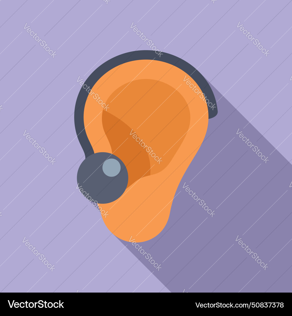 Hearing aid tool icon flat sign web Royalty Free Vector