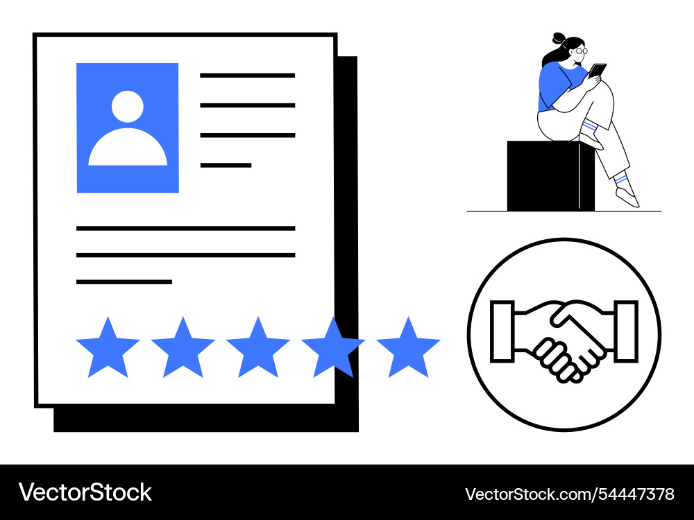Job application review with profile ratings Vector Image