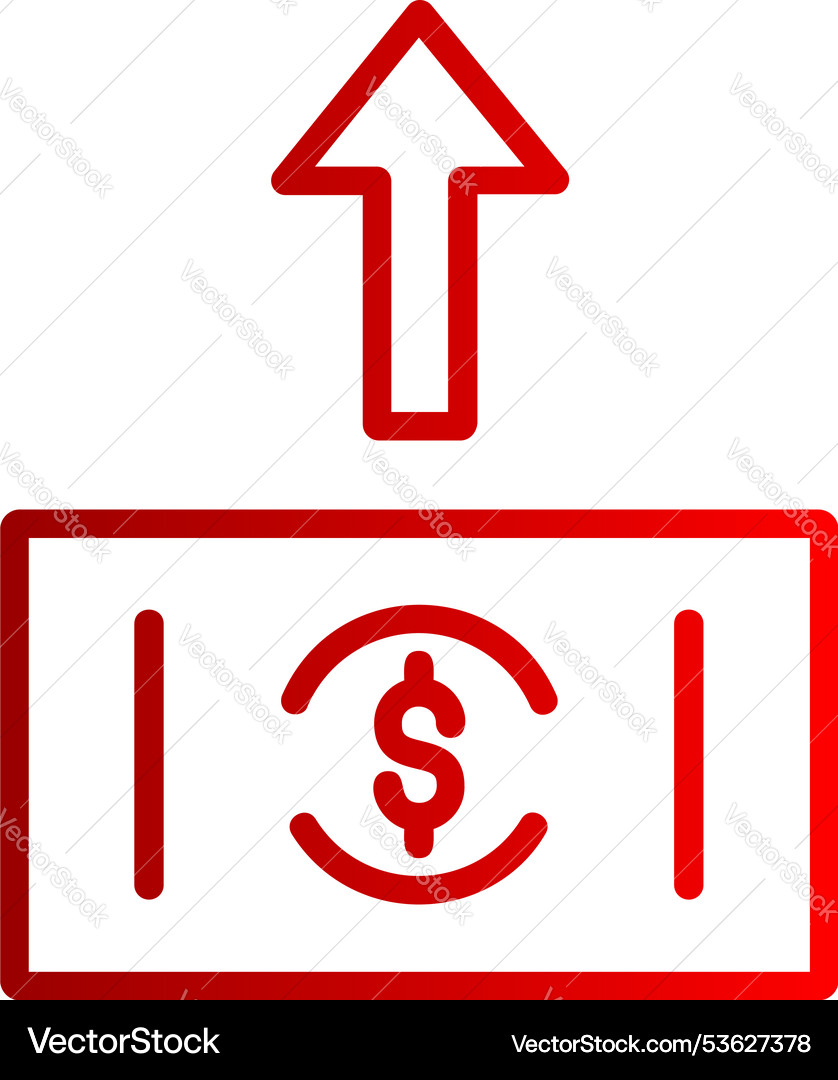 Outcome line gradient icon Royalty Free Vector Image