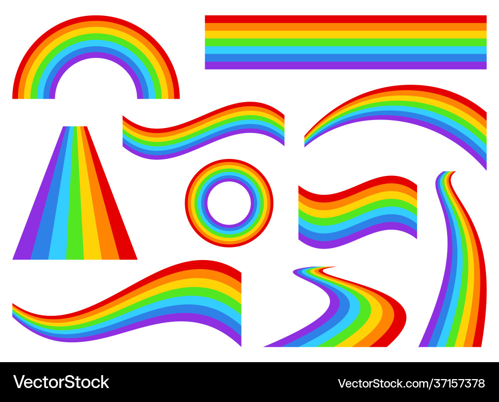 Rainbow set design isolated on white background Vector Image