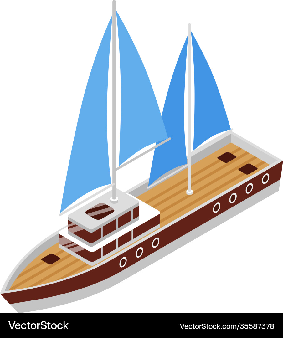 Sailing yacht boat composition Royalty Free Vector Image