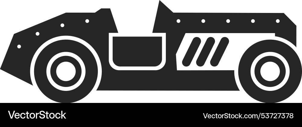 Sport race icon black car side view Royalty Free Vector