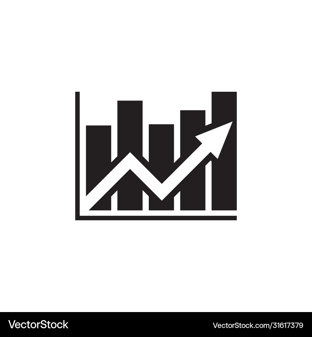 Analysis stock market - black icon on white Vector Image