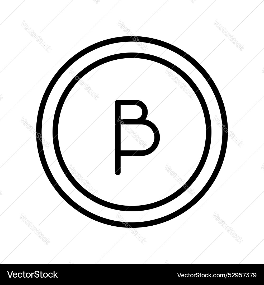 Beta icon outline style design isolated on white Vector Image