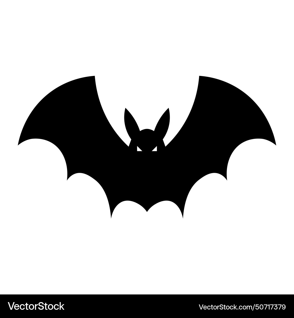 Black bat icon on white background Royalty Free Vector Image